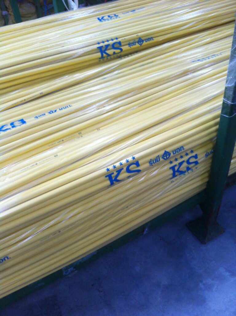 ท่อ PVC สีเหลือง บานหัว ยี่ห้อ KS